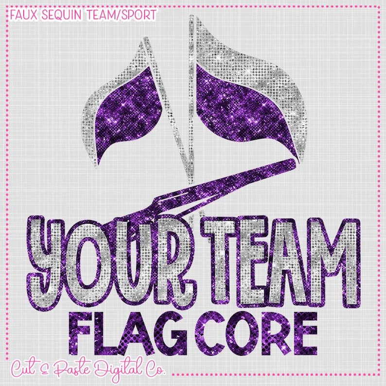 CUSTOM Faux Sequin/rhinestone Color Guard or Flag Corp PNG: Your Team ...