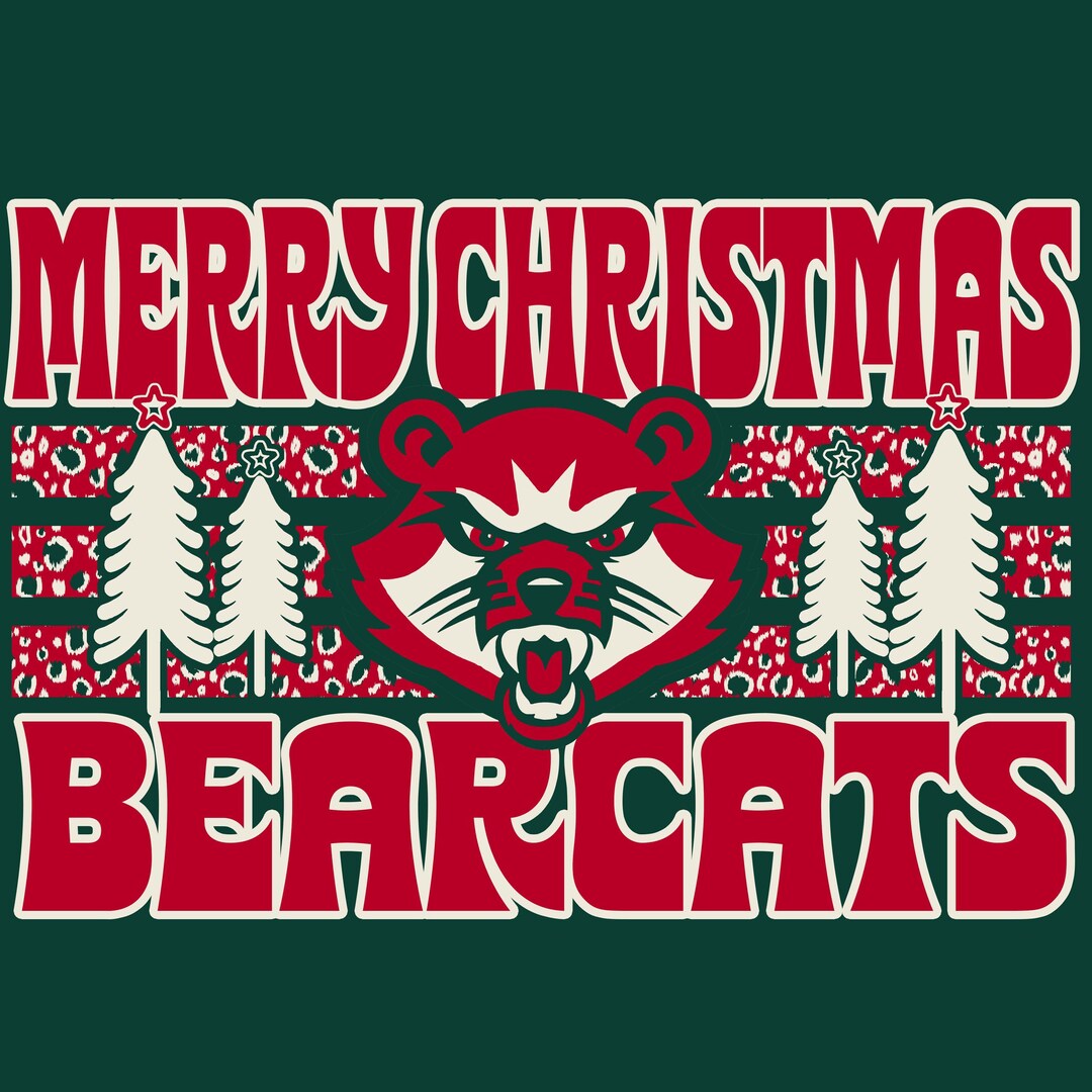 Bearcats Christmas Mascot PNG - School Spirit Holiday Design - Etsy