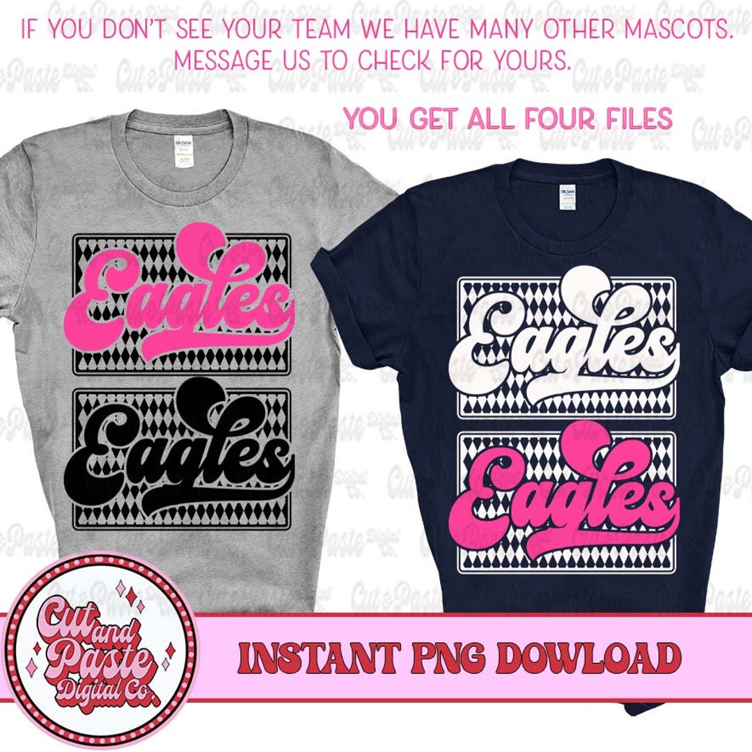 Pink Out - Cancer Awareness-eagles Mascot PNG: Retro Sports Team Design ...