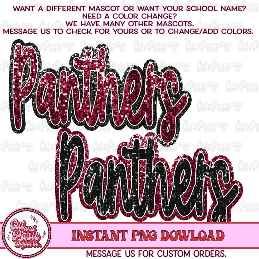 Script De La Mascotte Des Panthères PNG - Sparkly School Design - Etsy ...