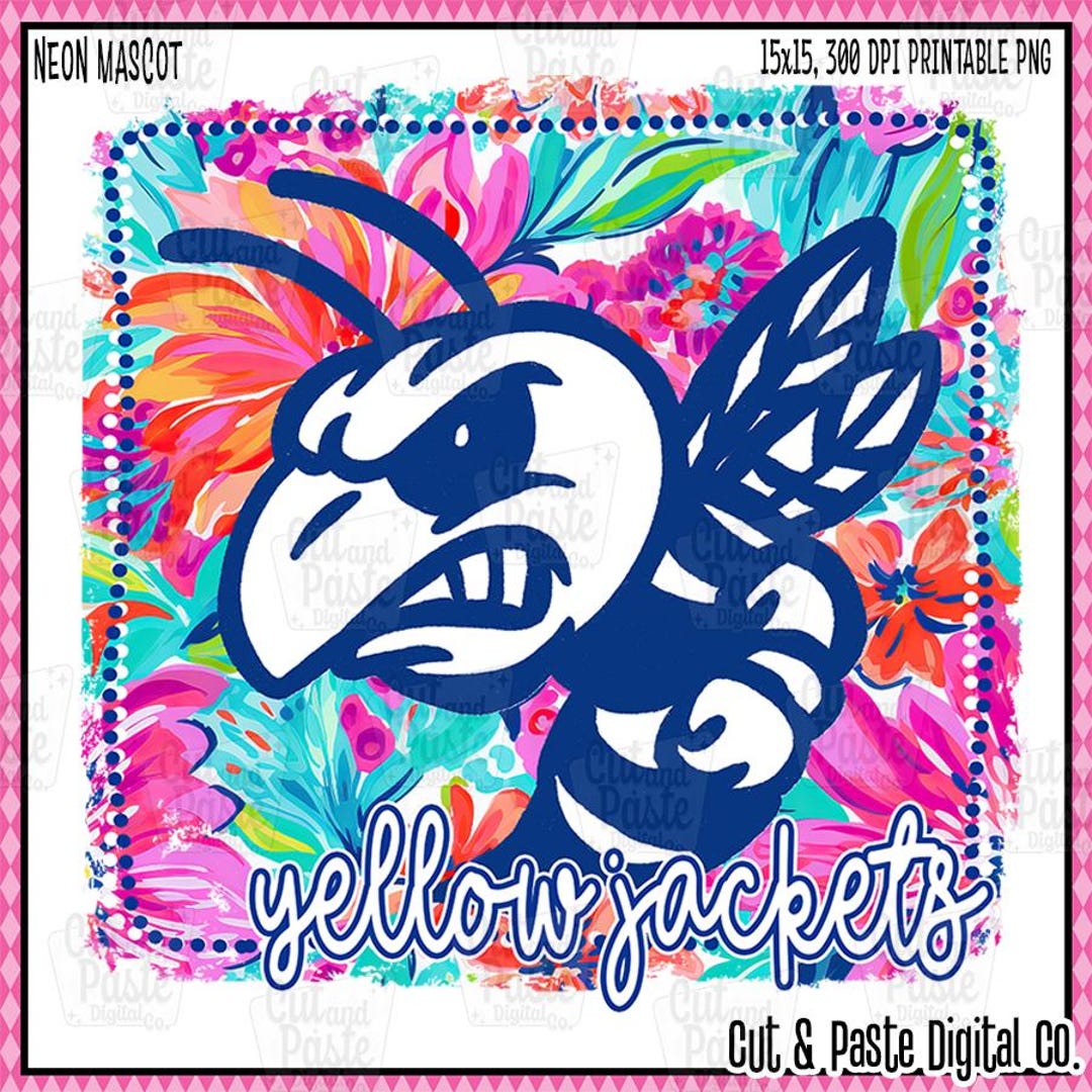 School Spirit Mascot PNG: Yellowjackets Neon Flowers (digital Download ...