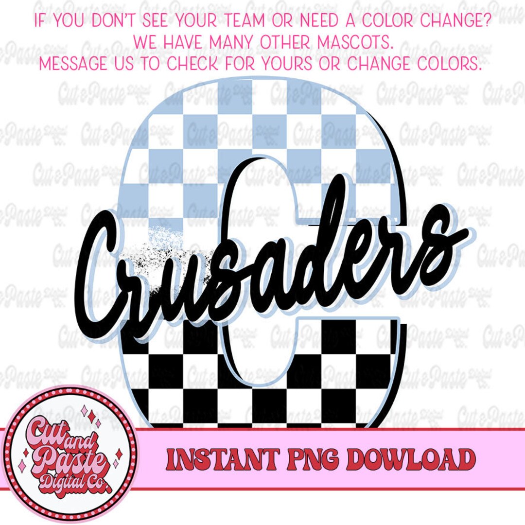 Retro Crusaders Mascot: Checkerboard Design (PNG Digital Download) - Etsy