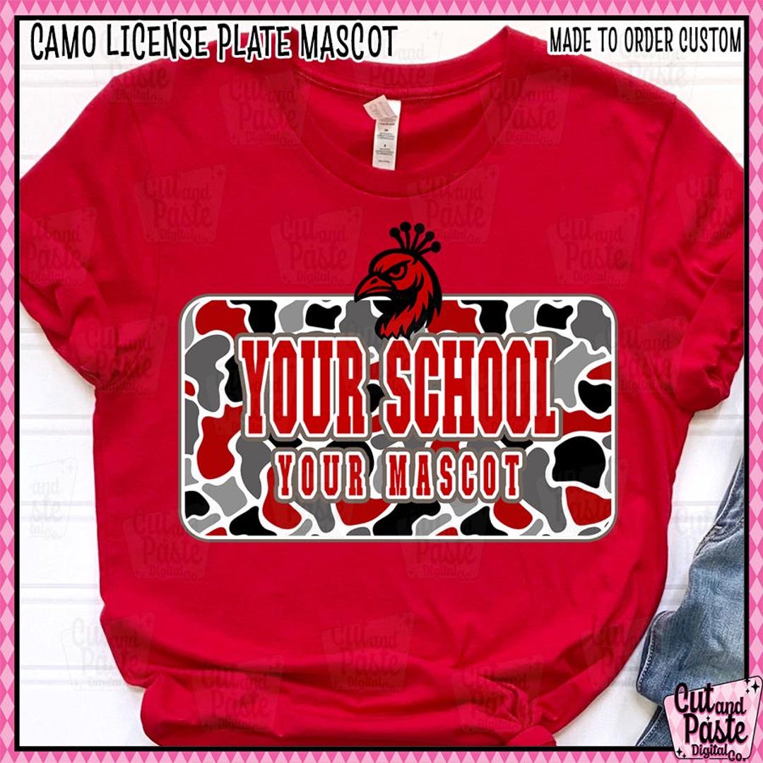 Custom Camo License Plate Mascot PNG: Your School/team/name/colors - Etsy