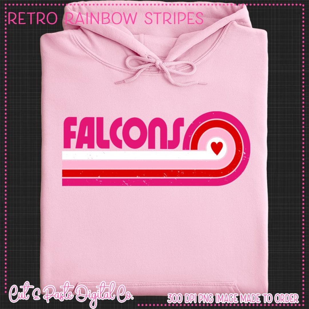 Falcons Retro Rainbow Stripes PNG - Teacher Shirt Digital Design - Etsy