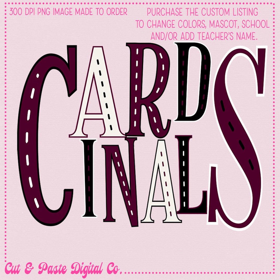 Cardinals Retro Letter PNG: School Mascot Design (digital Download) - Etsy