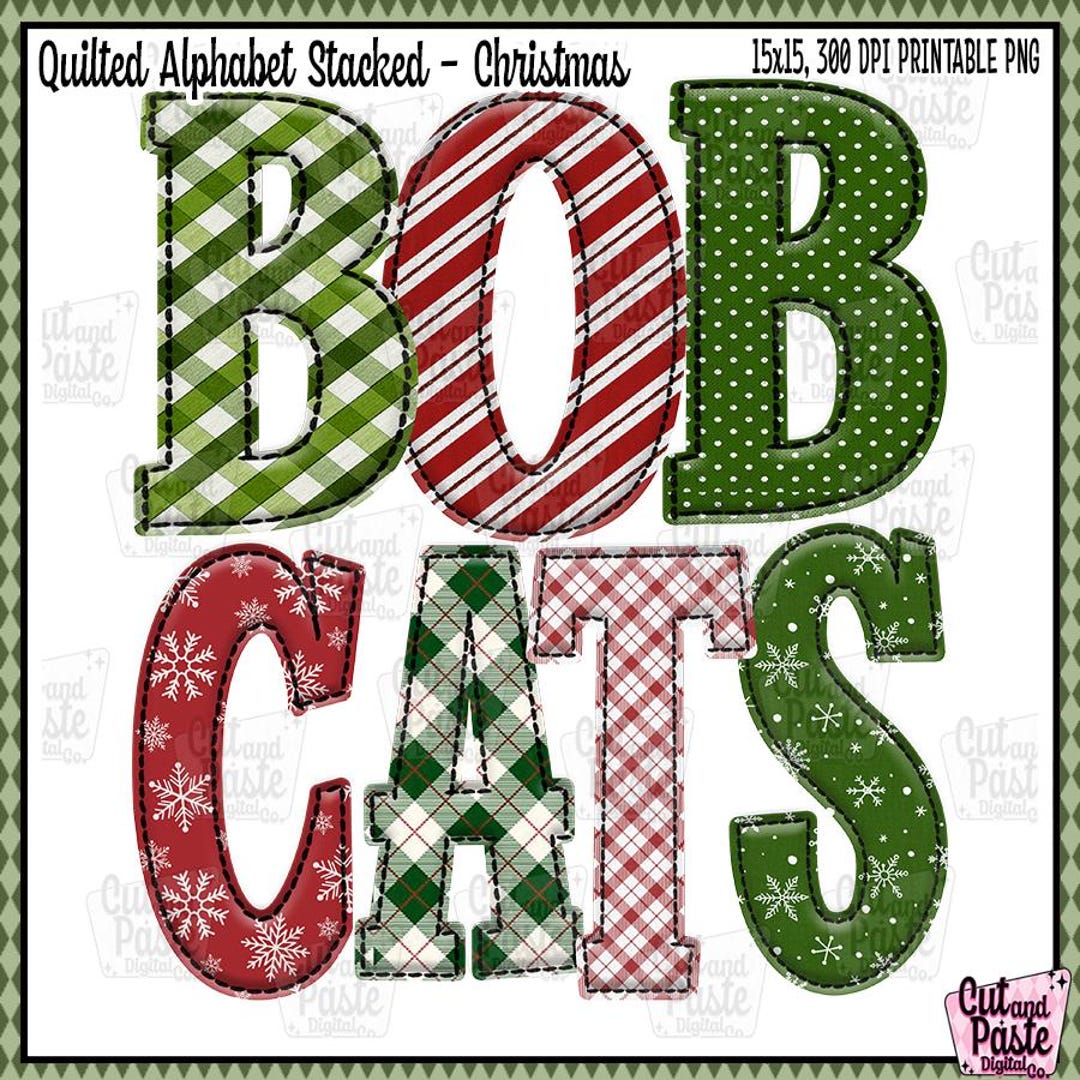 Bobcats Mascot PNG: Christmas Faux Quilted Design (digital Download) - Etsy