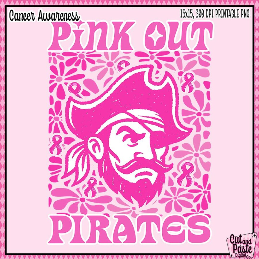 Pink Out Pirates PNG - Cancer Awareness School Spirit Graphic - Etsy
