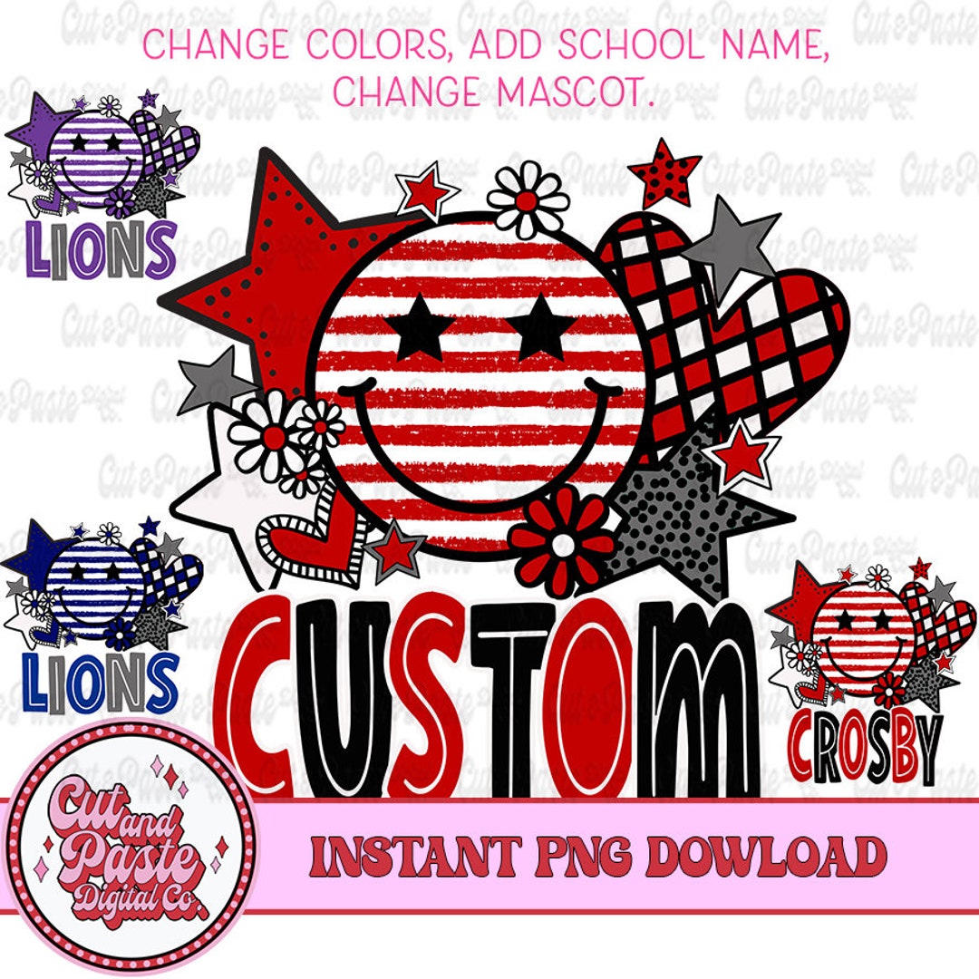 CUSTOM - Made to Order, Retro Daisies & Smileys, Teacher/school/mascot ...