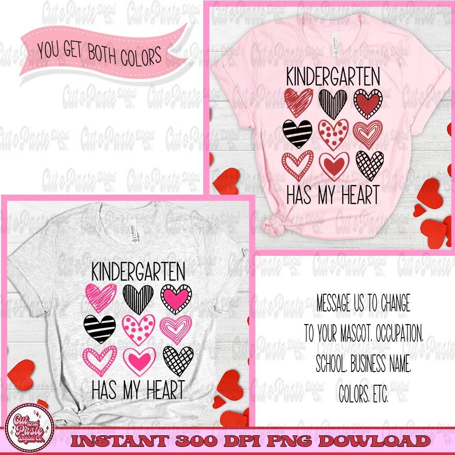 Valentine's Day Teacher PNG - Kindergarten Hearts Design - Etsy