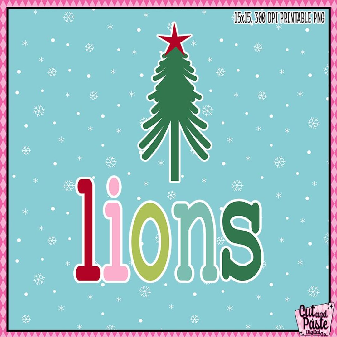 LIONS Simple Christmas Tree PNG - School or Mascot - Digital Design - Etsy