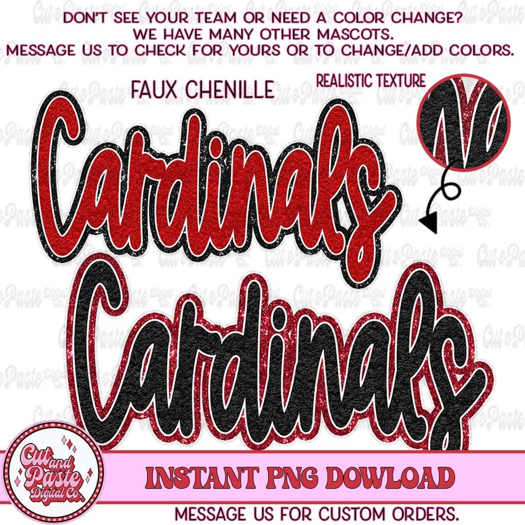 Cardinals Mascot Script: Faux Sequin Style PNG (instant Download) - Etsy