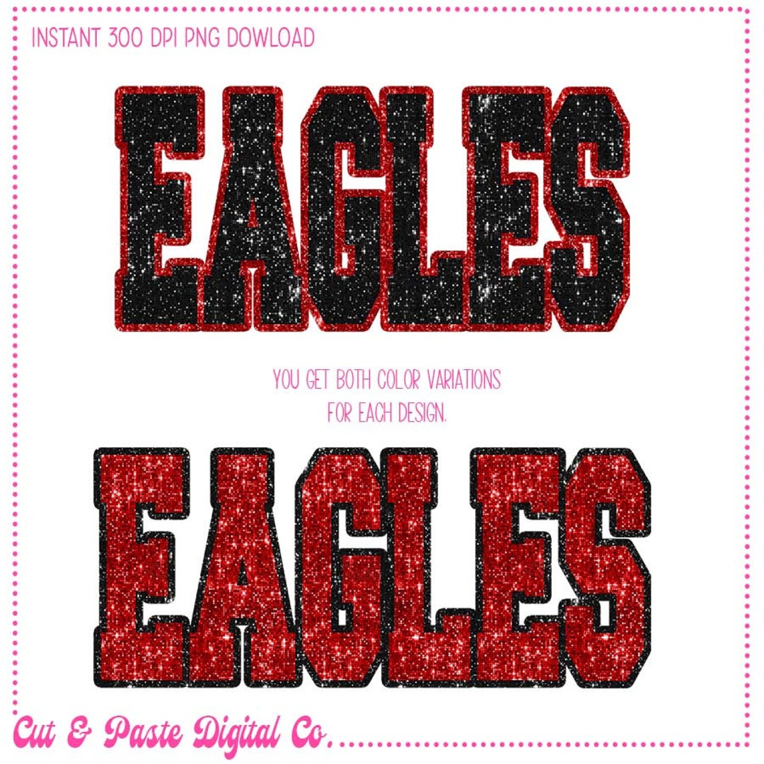 EAGLES, Red,varsity Letters, Mascot, Teacher, School, Digital Design ...
