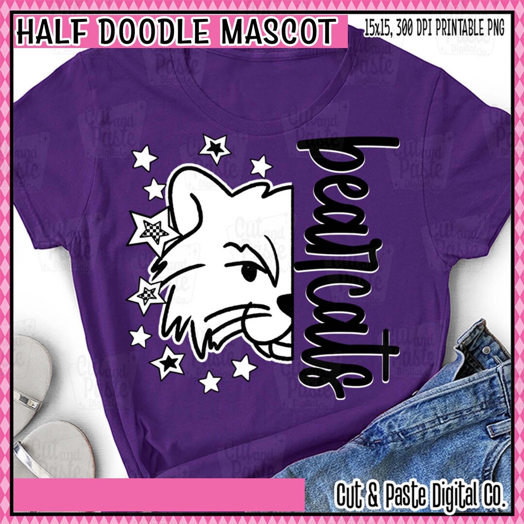 BEARCATS, Doodle Mascot, School Spirit Design, Teacher/school/mascot ...