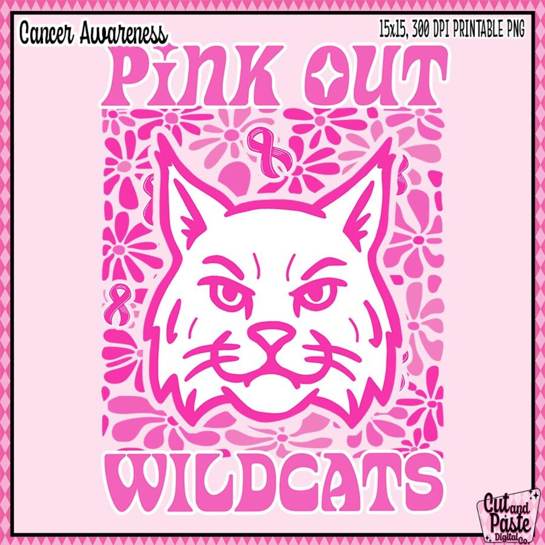 Pink Out Wildcats Design: Cancer Awareness School Spirit - Etsy