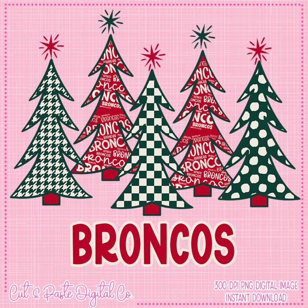 Broncos Christmas Trees PNG: Mascot Holiday Design (digital Download ...