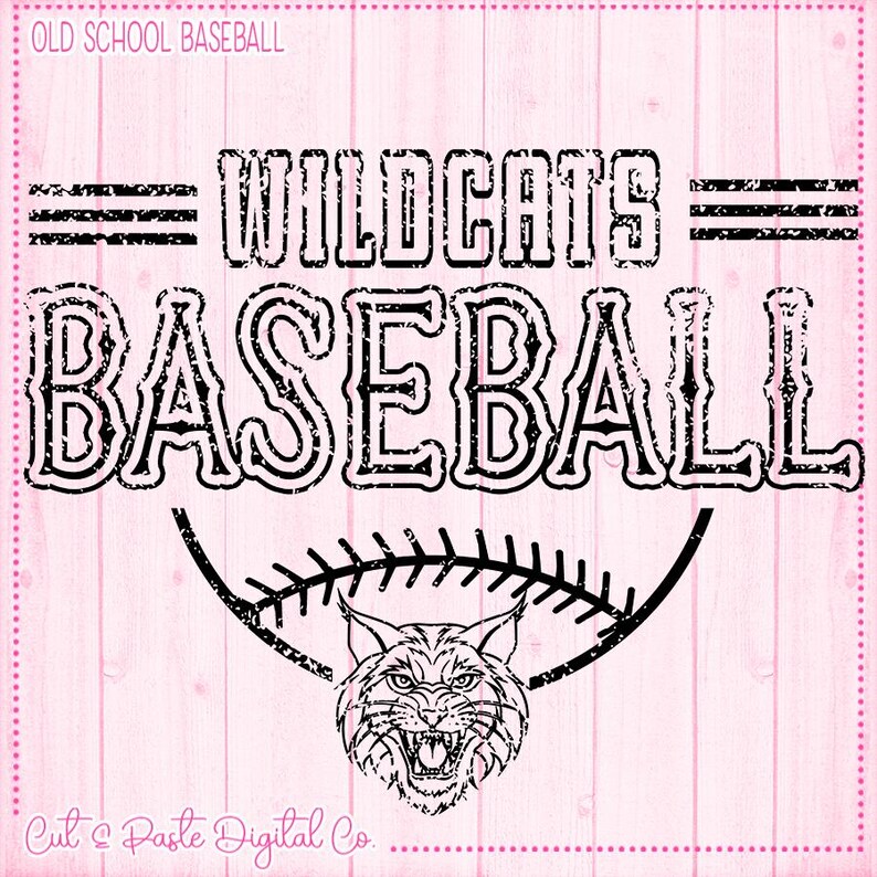 Wildcats Baseball Mascot PNG: Vintage Retro Team Logo - Etsy
