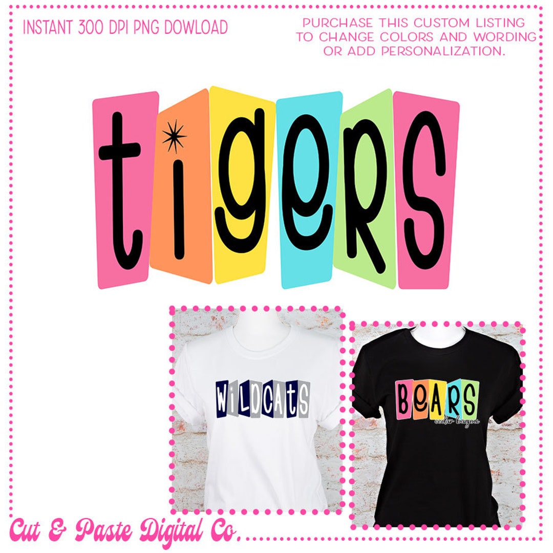 TIGERS Retro Billboard, Grade Level/subject/school/team/mascot/teacher ...