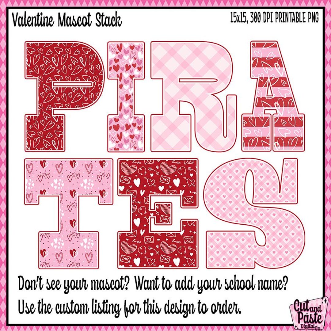 PIRATES Valentine PNG, Stacked Design (digital Download) - Etsy