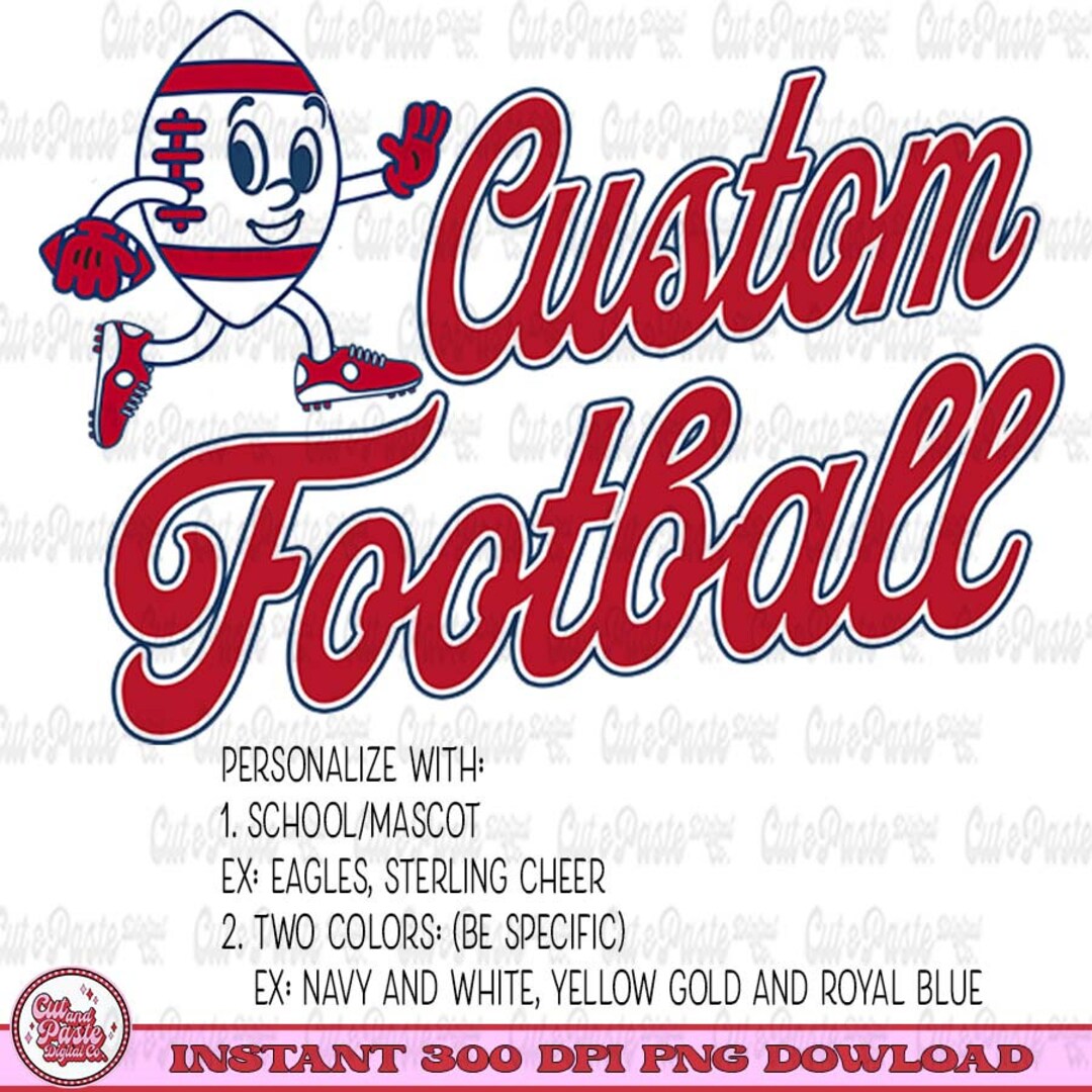 Football Mascot Design: Retro Style - Custom School Logo PNG - Etsy