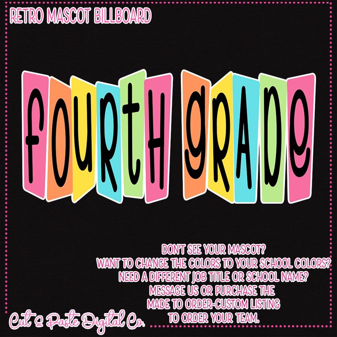 Fourth Grade Digital Design: Retro Style - Printable PNG File - Etsy