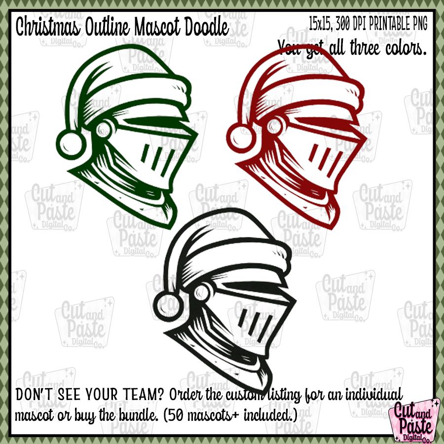 Christmas Knight Mascot PNG - School Warriors and Crusaders Design - Etsy
