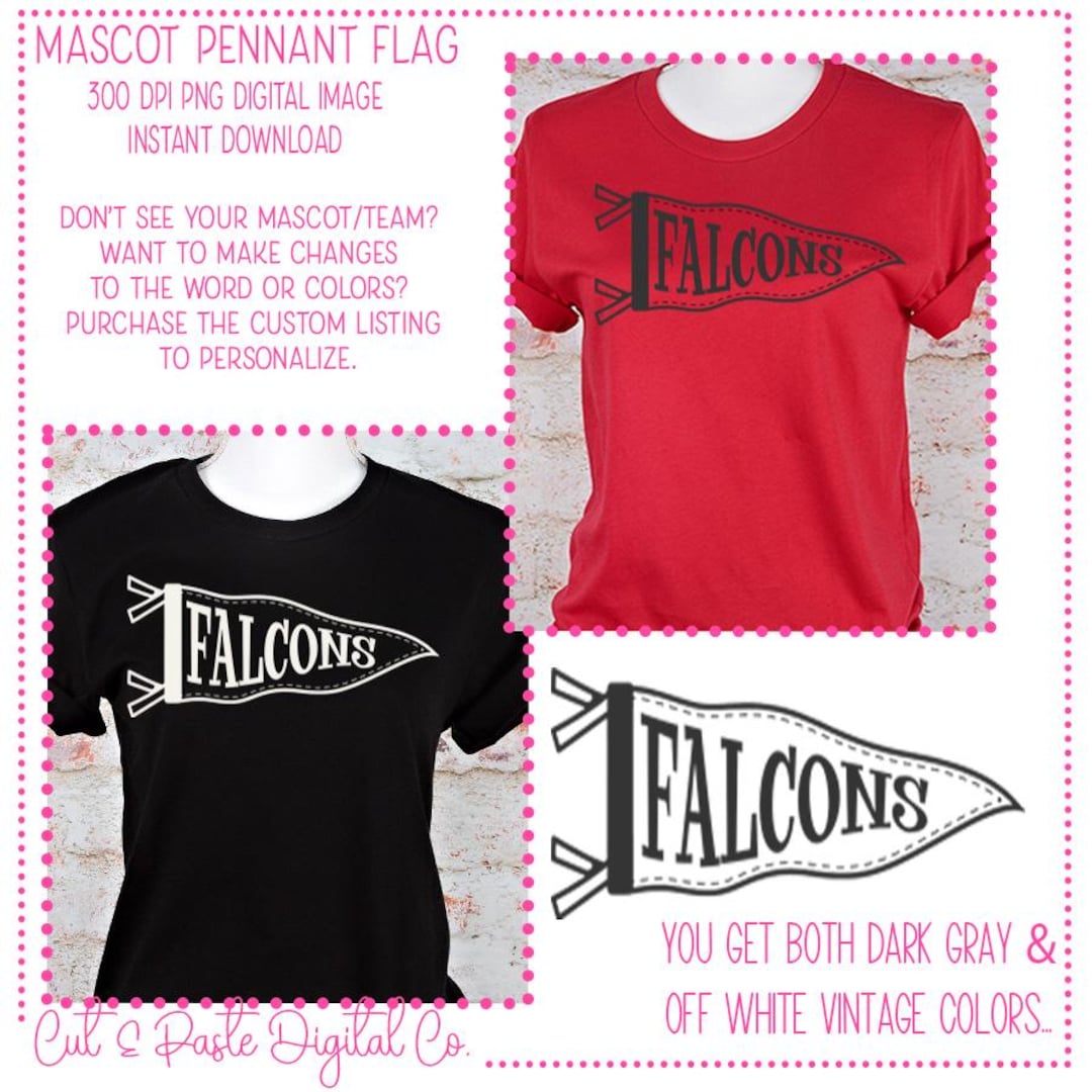 Falcons Mascot Pennant Flag (digital Download, Printable PNG) - Etsy
