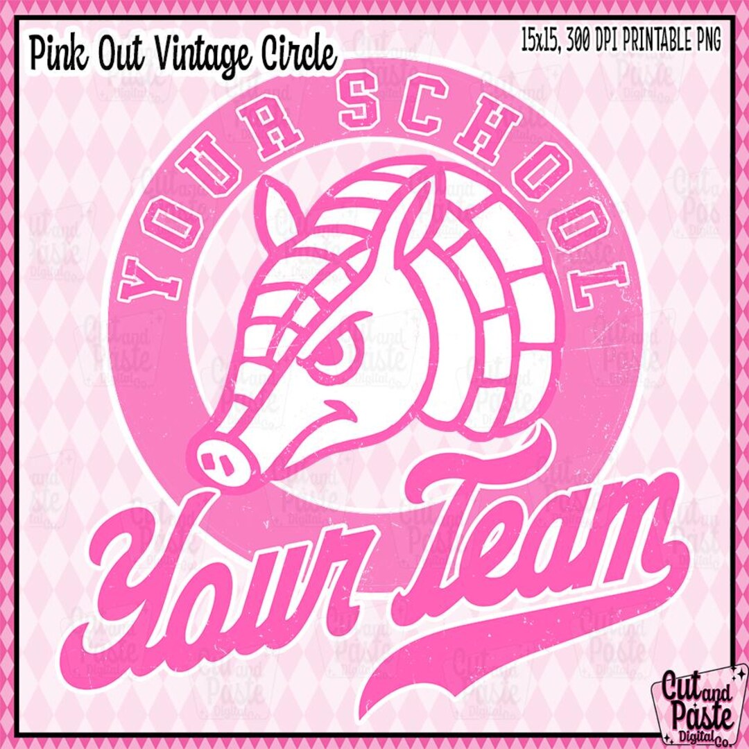 Mascot PNG Design: Pink Out Cancer Awareness - School Spirit - Etsy