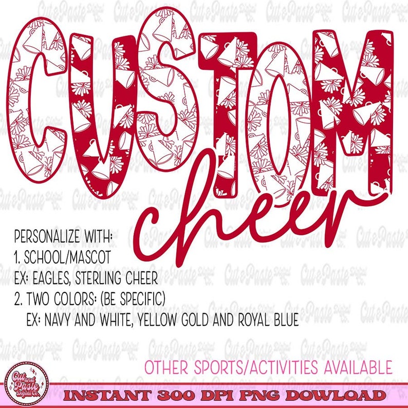 Custom Cheer Design, Teacher, School, Digital PNG, Personalization ...