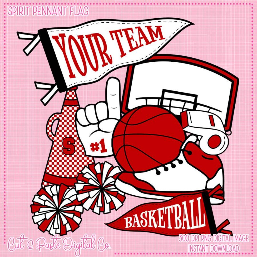 CUSTOM Basketball Team Spirit Pennant Flag PNG: Your Team/mascot/school ...