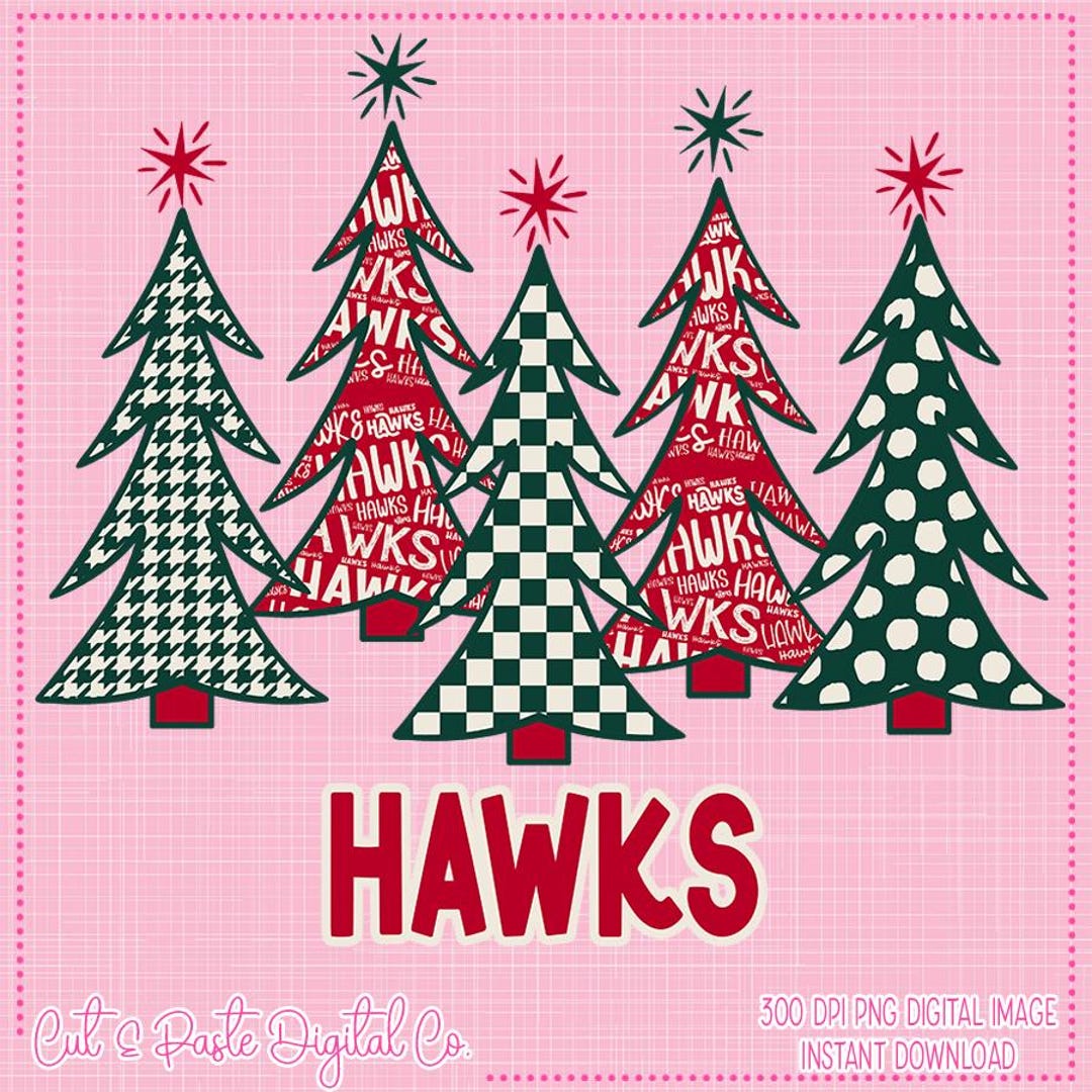 Christmas Tree PNG: Hawks Mascot School Design - Digital Download - Etsy