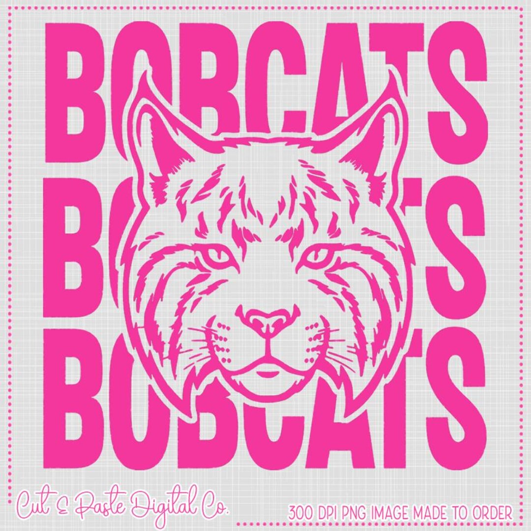 Pink Bobcats Mascot PNG - Breast Cancer Awareness Design - Etsy