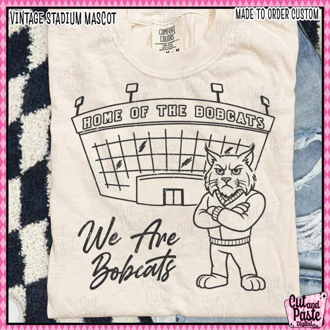 Vintage Stadium BOBCATS, School Spirit Design Teacher/school/mascot ...