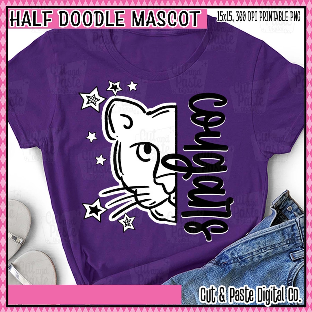 COUGARS, Doodle Mascot, School Spirit Design, Teacher/school/mascot ...