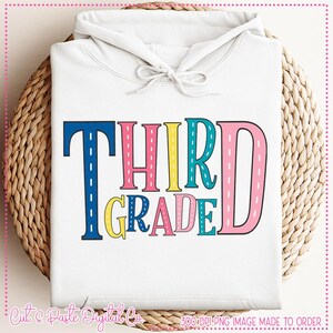 THIRD GRADE, Retro Mixed Letters, School, Digital Design, PNG ...