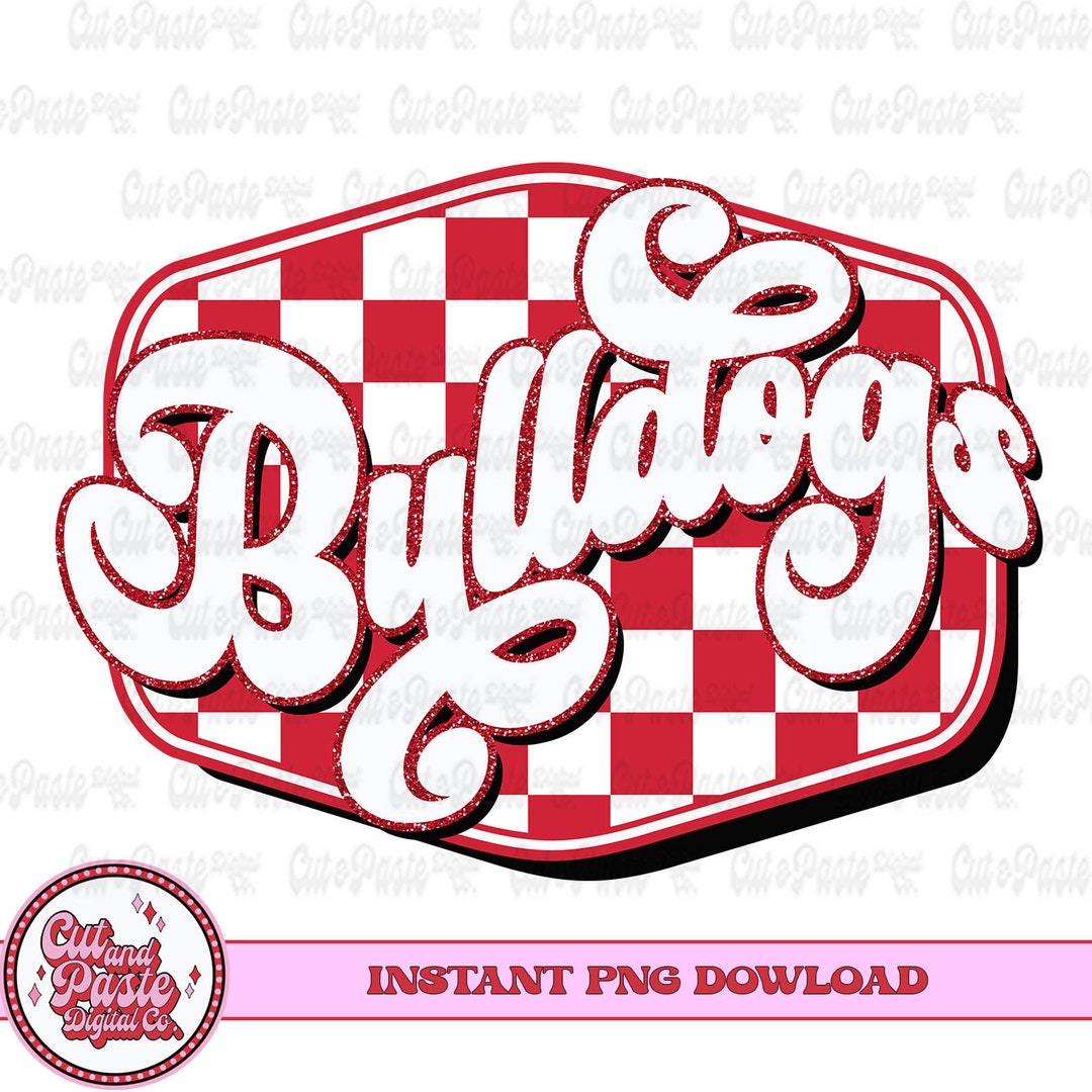 Retro Bulldogs Checkerboard Design: School Spirit PNG - Etsy