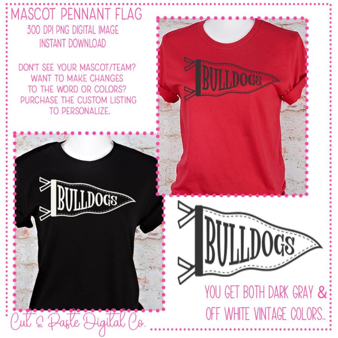 School Spirit Bulldogs Pennant Flag (digital PNG Download) - Etsy