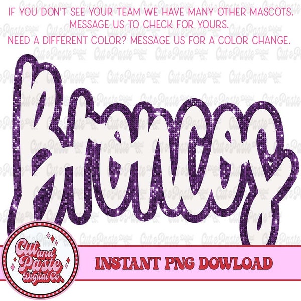 Purple Broncos Png - Etsy