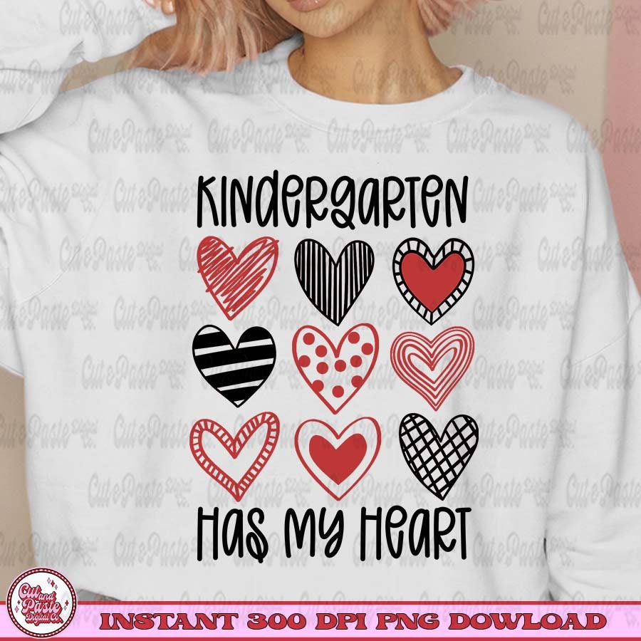 Valentine's Day Teacher PNG - Kindergarten Hearts Design - Etsy