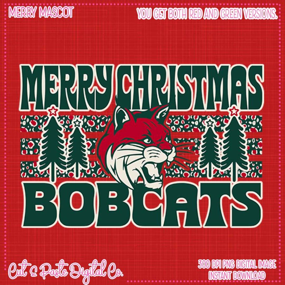 Bobcats Christmas Mascot Design: PNG Digital Download for Sublimation ...
