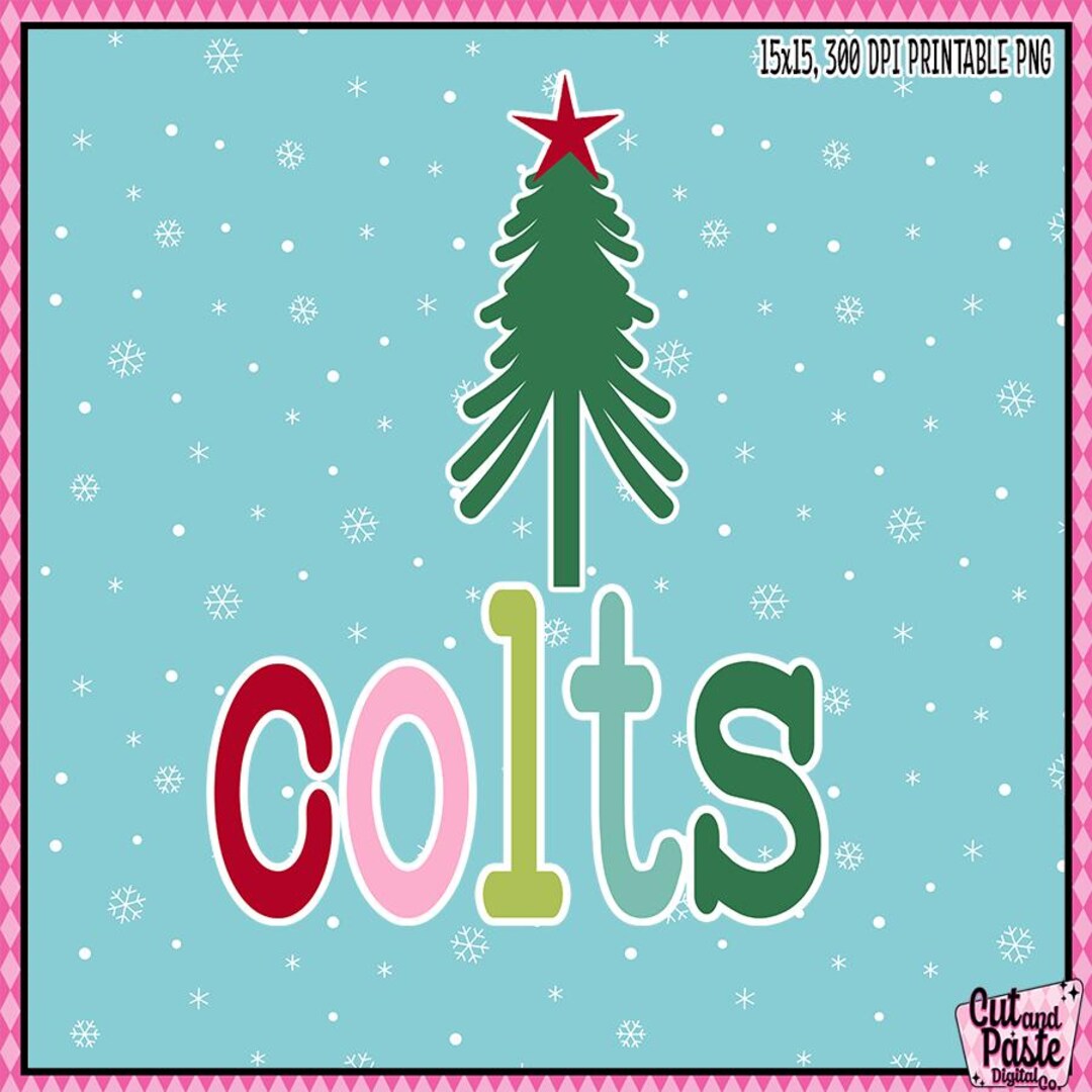 COLTS Simple Christmas Tree PNG - Mascot - Digital Design - Etsy Canada