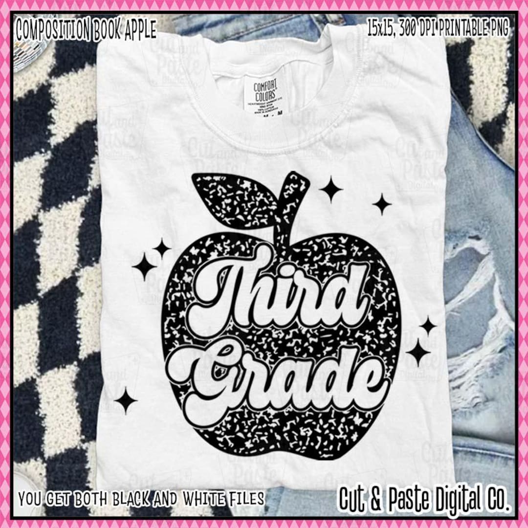 Third Grade Teacher Apple PNG, School Design (printable Digital File ...