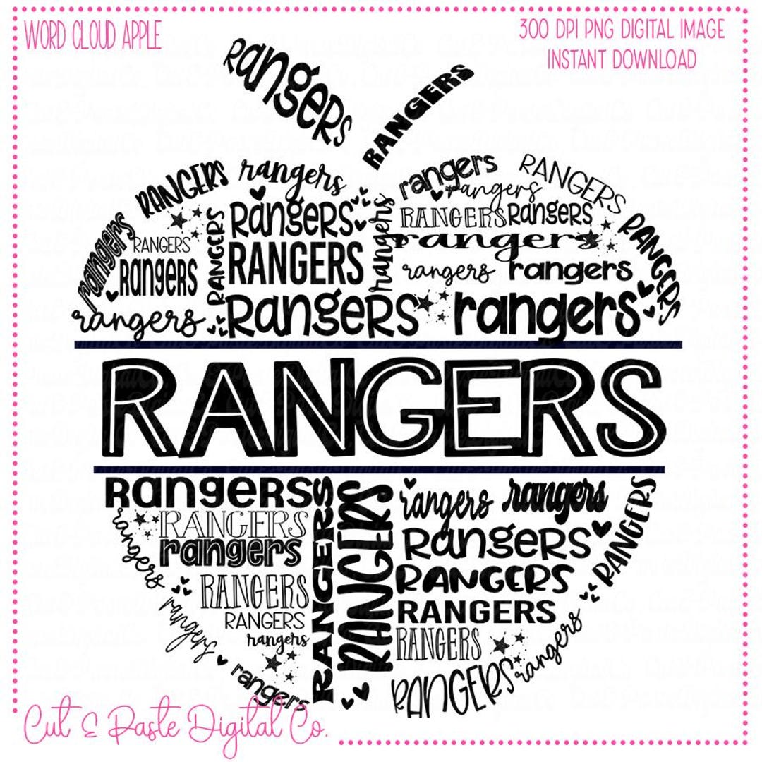 Rangers Teacher Apple Word Cloud: School Design PNG Download - Etsy