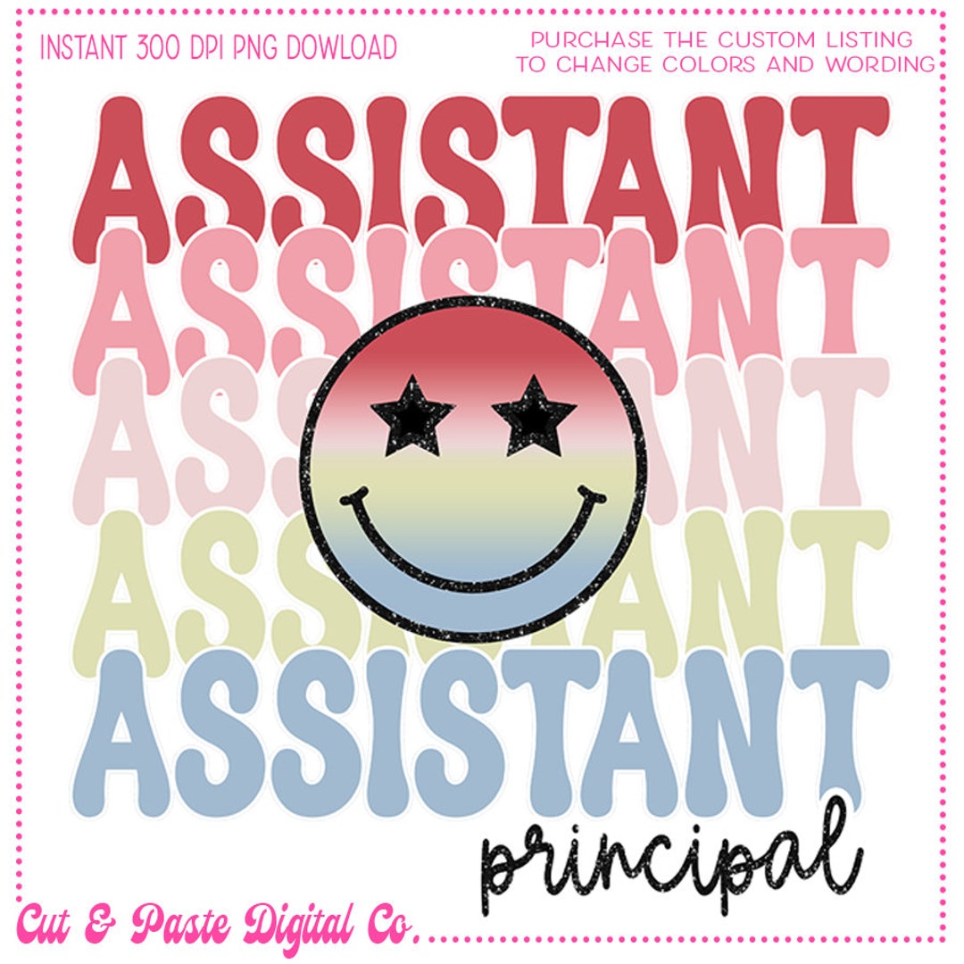 Smiley Face Assistant Principal PNG: Retro Gradient Design (printable ...