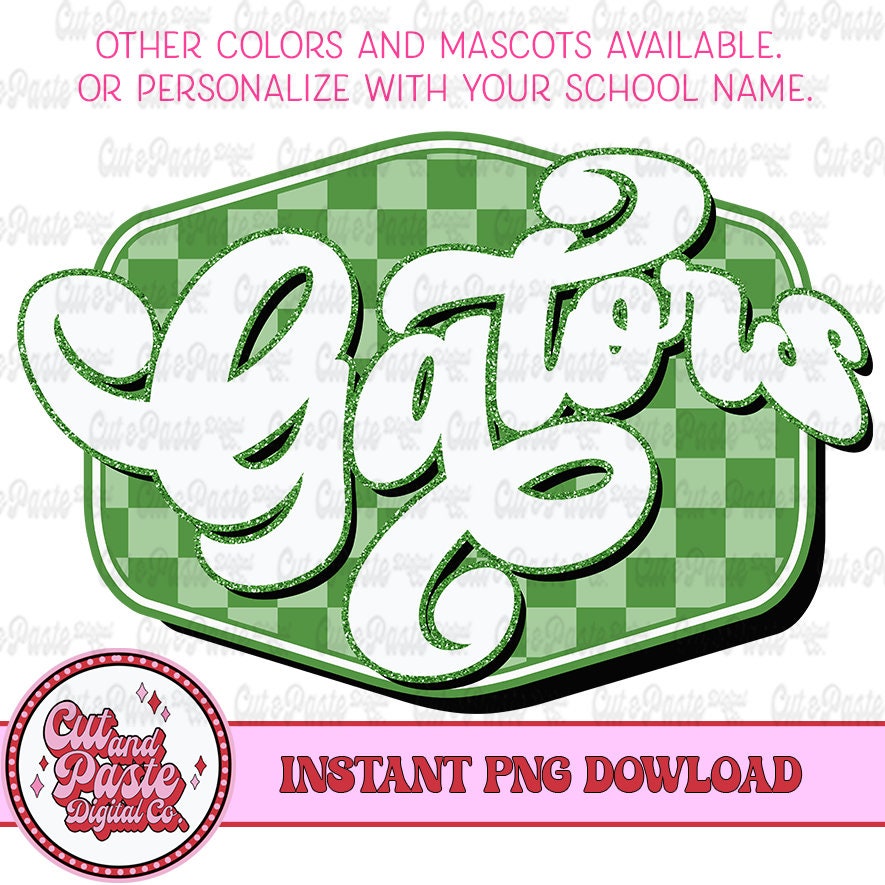 Retro Mascot Checkerboard Sign Bobcats Teacher School Mascot Digital ...