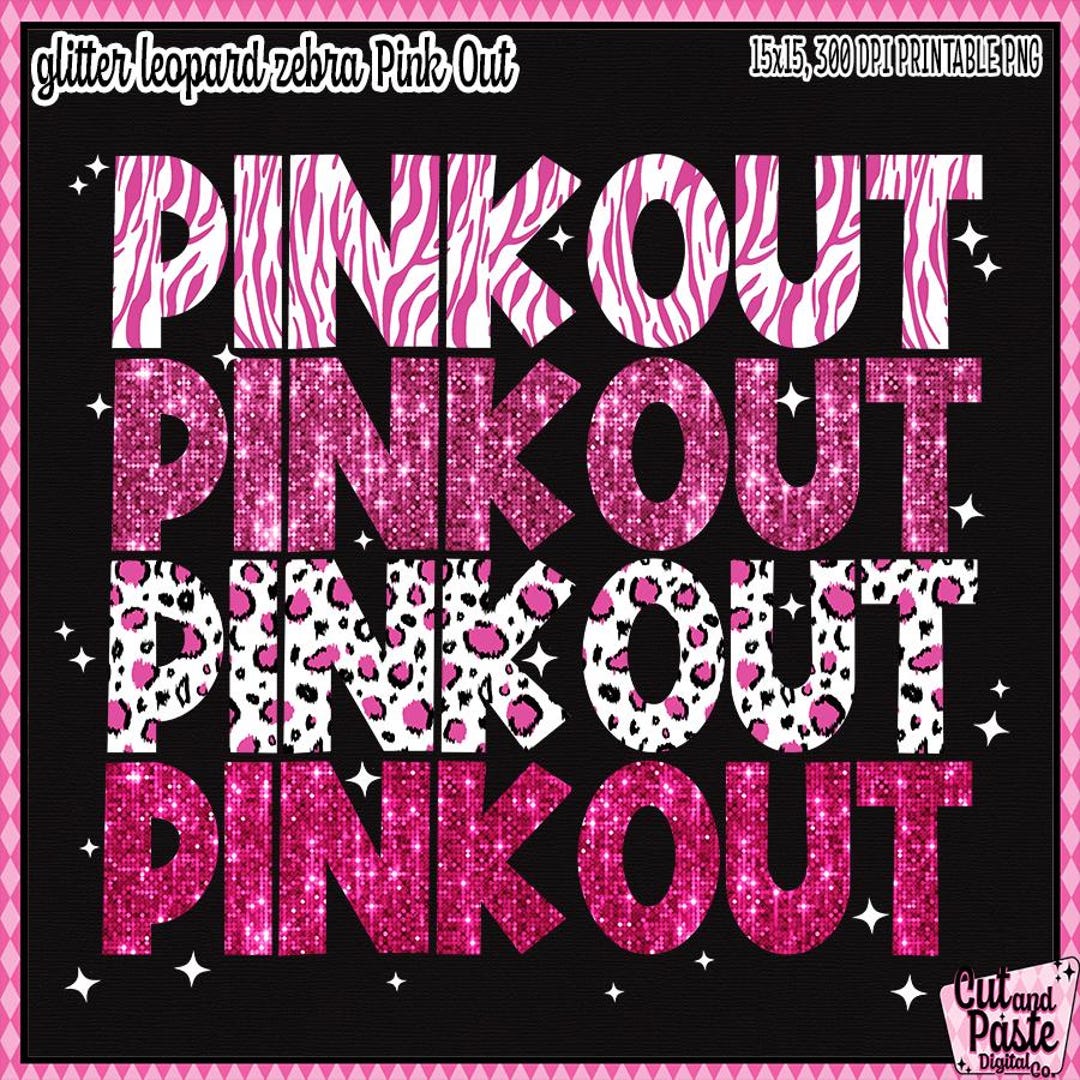 Pink Out Cancer Awareness PNG: School Spirit Sparkle (printable Digital ...