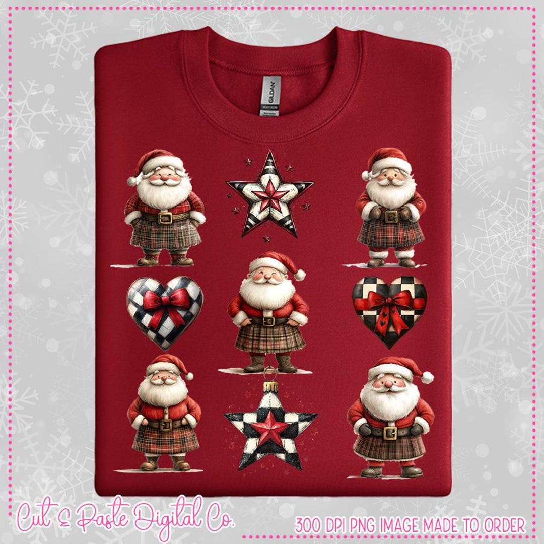 Santa in a Kilt, Christmas PNG DTF Sublimation, Christmas PNG ...