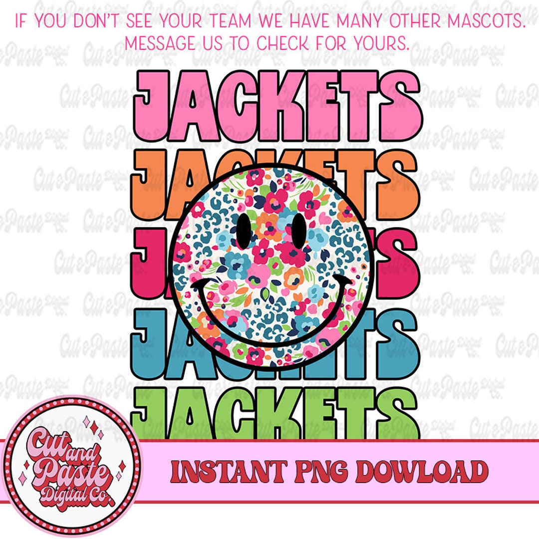 JACKETS Smiley Face Stack, School/sports/mascot/teacher Digital Design ...