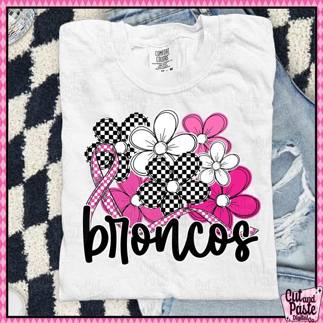 Broncos Pink Out PNG: Groovy Flower, Cancer Awareness (digital Download ...