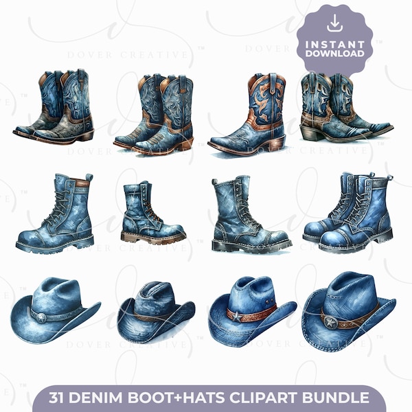 Denim Boots - Etsy