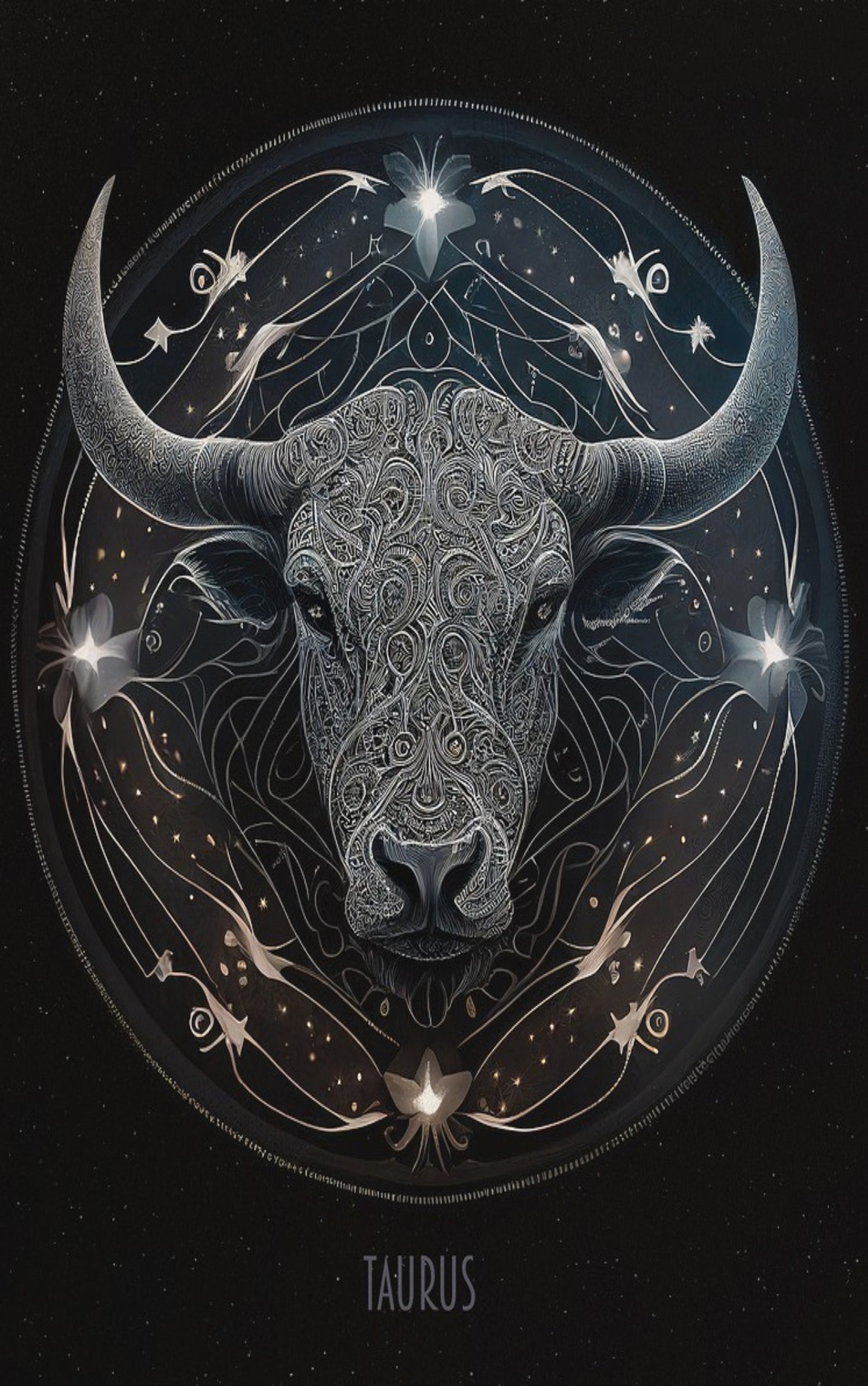Taurus Night Astrology Digital Notebook or Journal Fillable Pdf of 120 ...